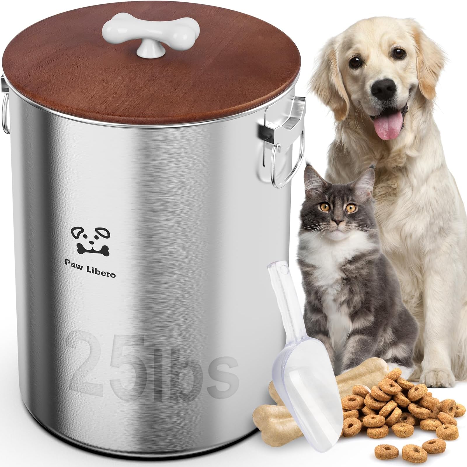 Amazon.com: 2PK 24-25 Lbs total 50 lbs Stainless Steel Airtight Dog ...