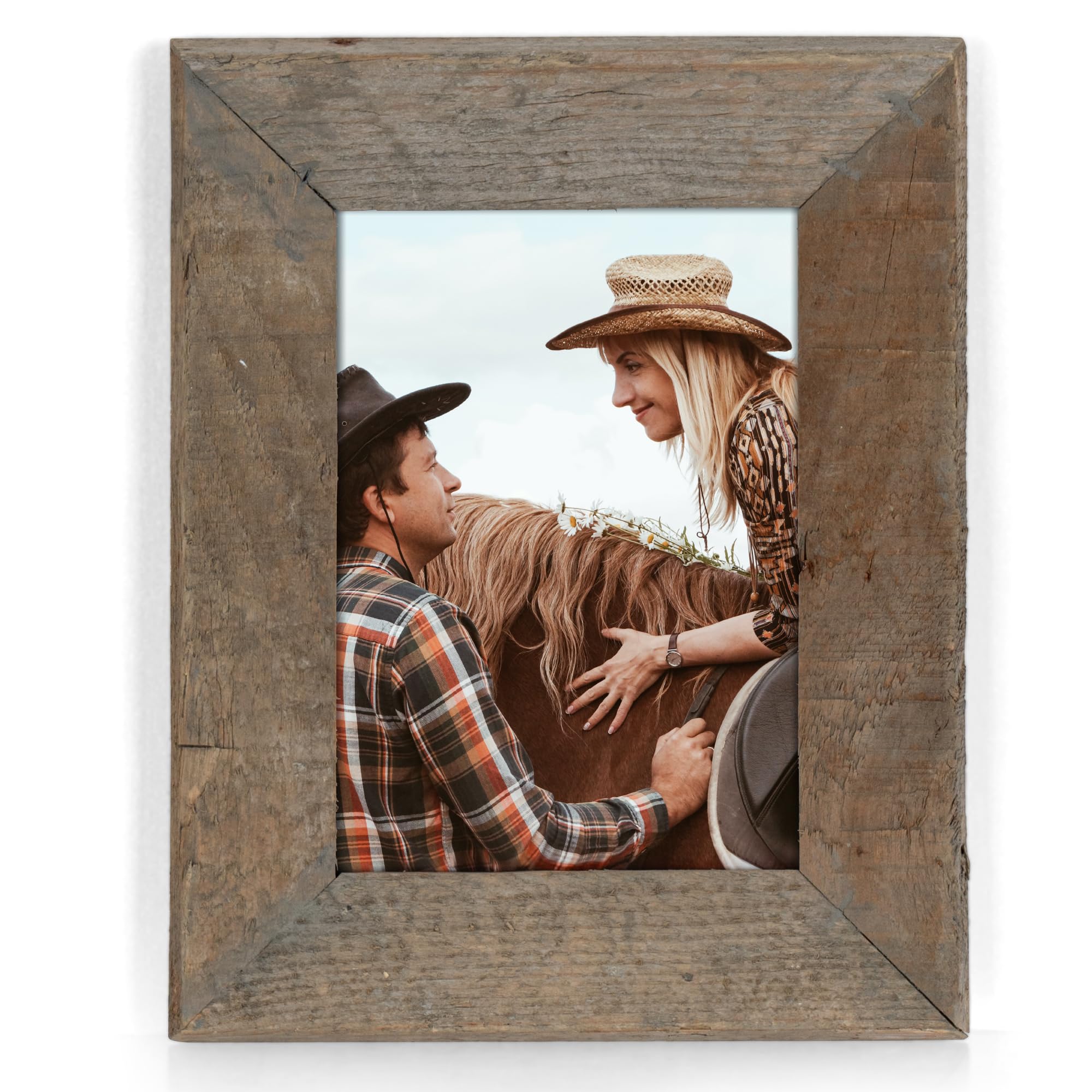Amazon.com - Rustic Picture Frame 5x7, 100% Reclaimed Wood Frame with ...