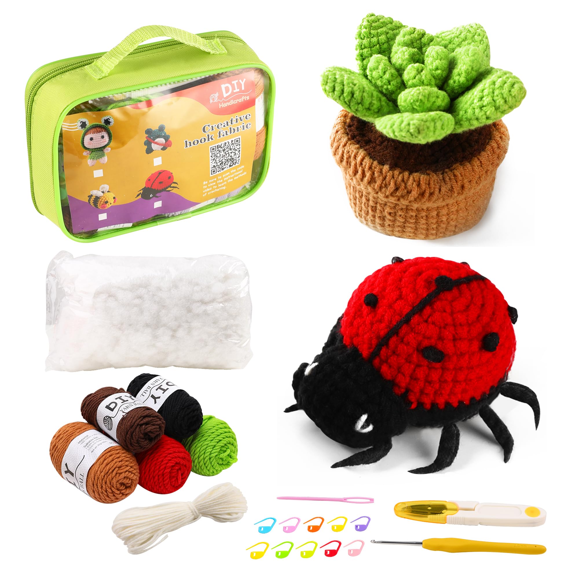 5 x Brand New JOZEA Crochet Kit, 2 Pcs Crochet Crafts,Complete DIY ...