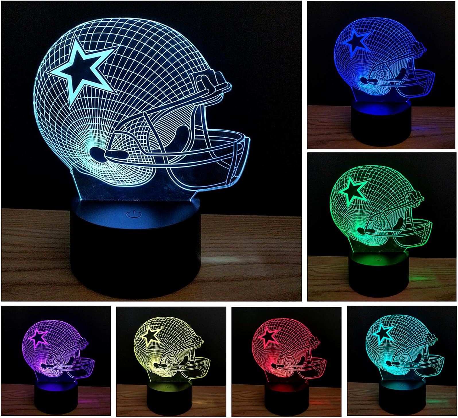 Amazon.com: Tiscen Football Helmet Night Light Cool LED Table Desk ...