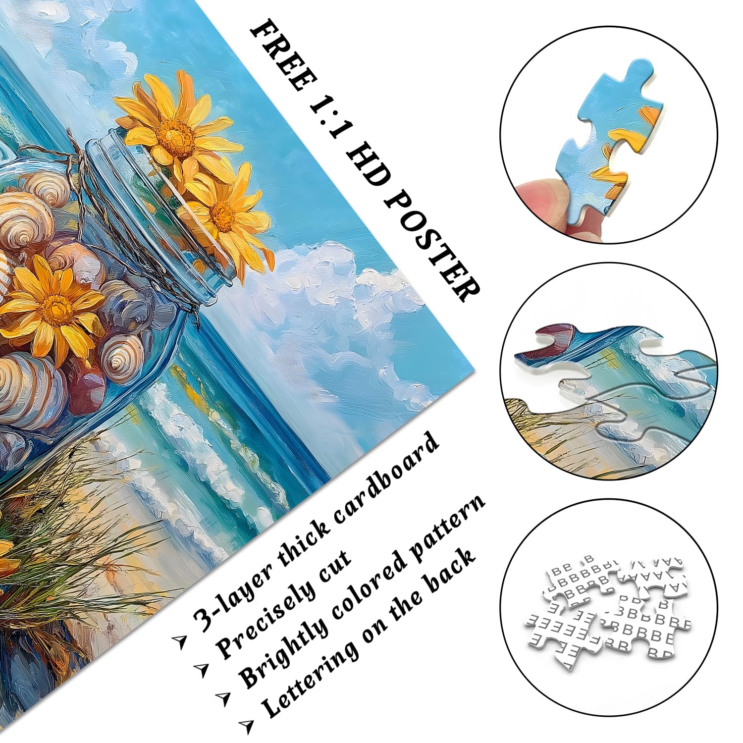 Snapklik.com : Beach Puzzles For Adults 1000 Pieces, Coastal Seashell ...