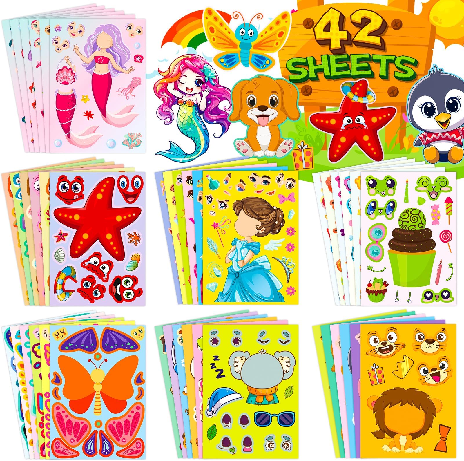 Amazon.com: 36 Sheets Donut Stickers Make a Face Doughnuts Stickers for ...