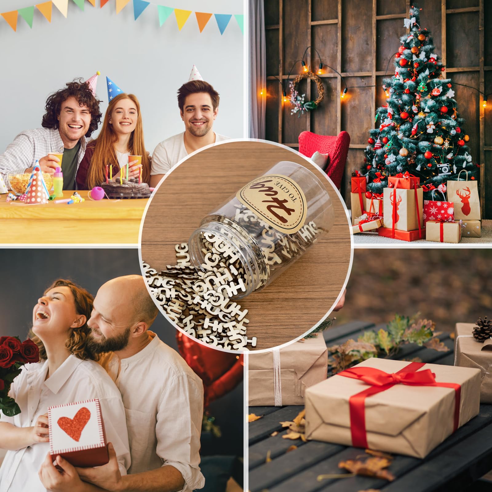 Snapklik.com : Jar Of Hugs - 160 Pcs HUG Wooden Cutout Letter Piece ...