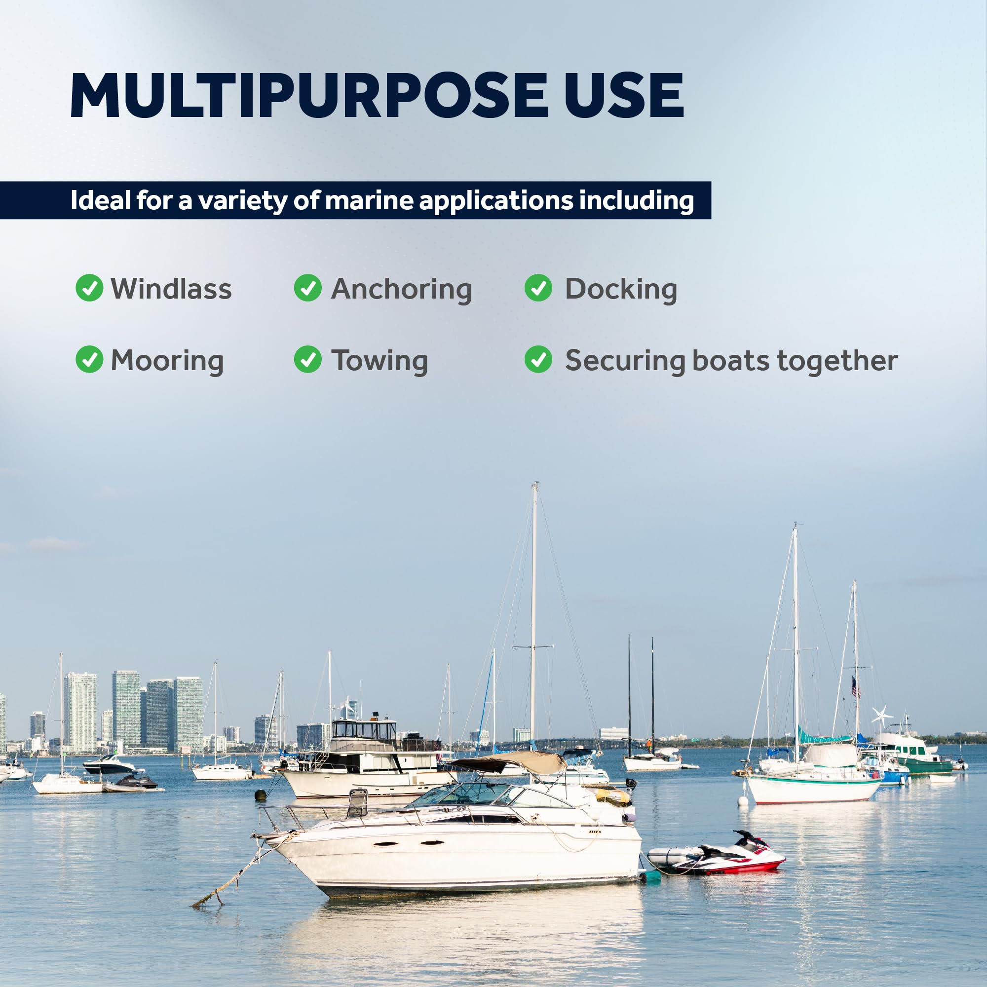 Snapklik.com : Boat Anchor Rope 3/8 Inch X 100 Ft - Marine Premium 3 ...