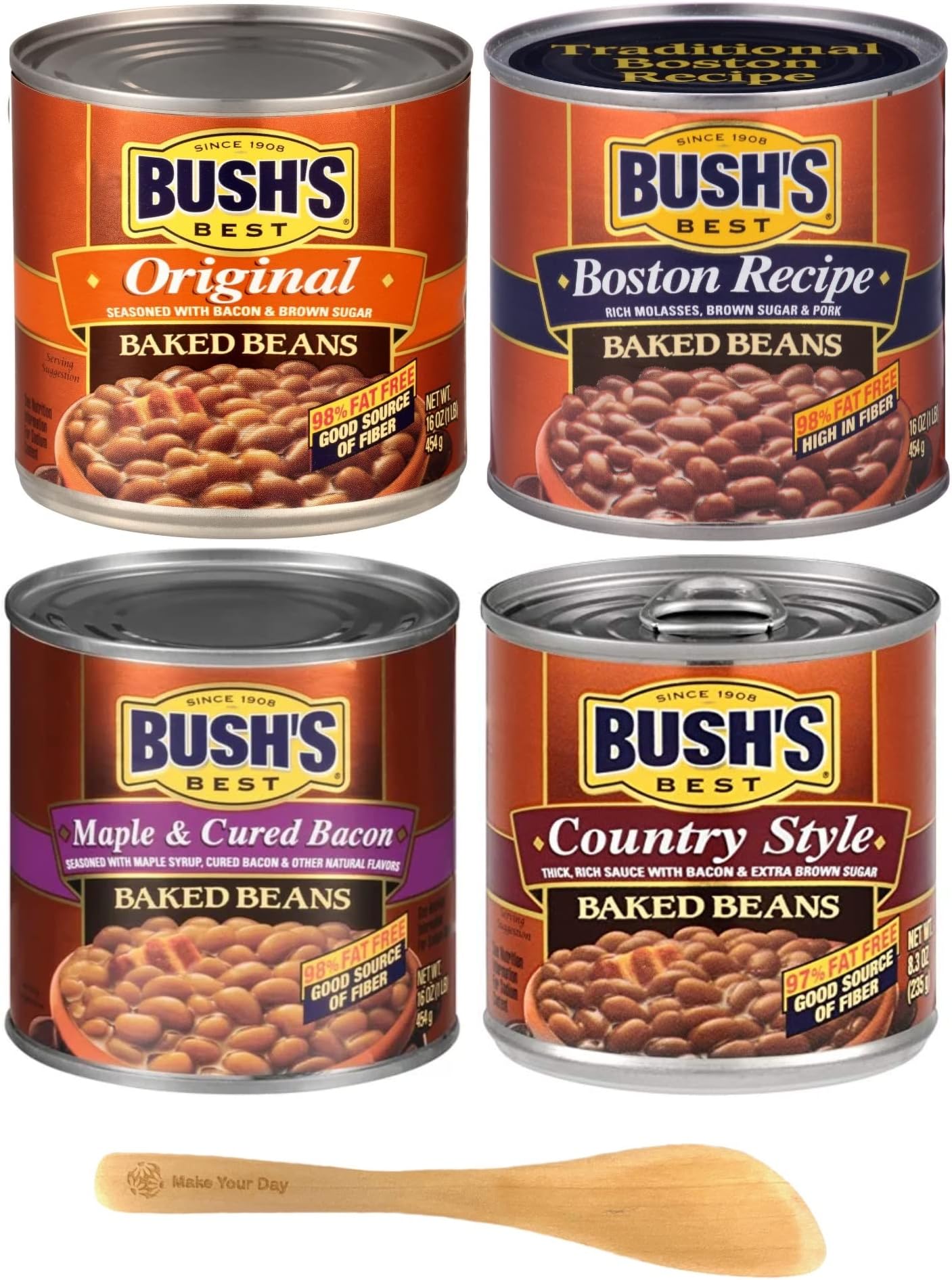 Amazon.com : Bush's Best Baked Beans, Country Style with Bacon and Brown Sugar, 8.3 OZ (Pack of ...