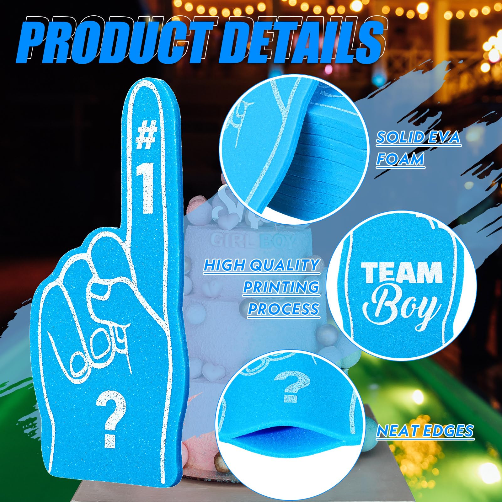Plain Blue Foam Finger Big Foam Finger UK | Pointing Foam Hand | Low