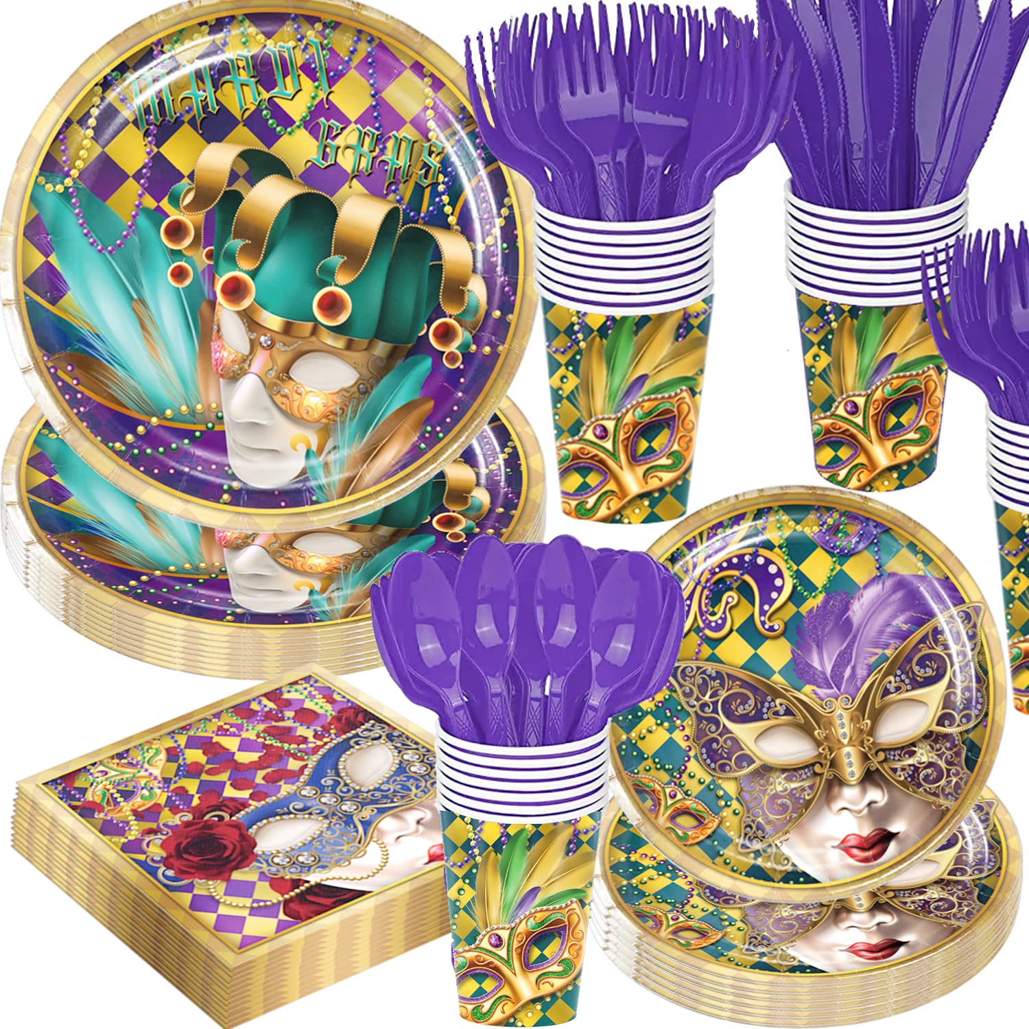 Amazon.com: Mardi Gras Party Decorations,97Pcs Mardi Gras Party Supply ...