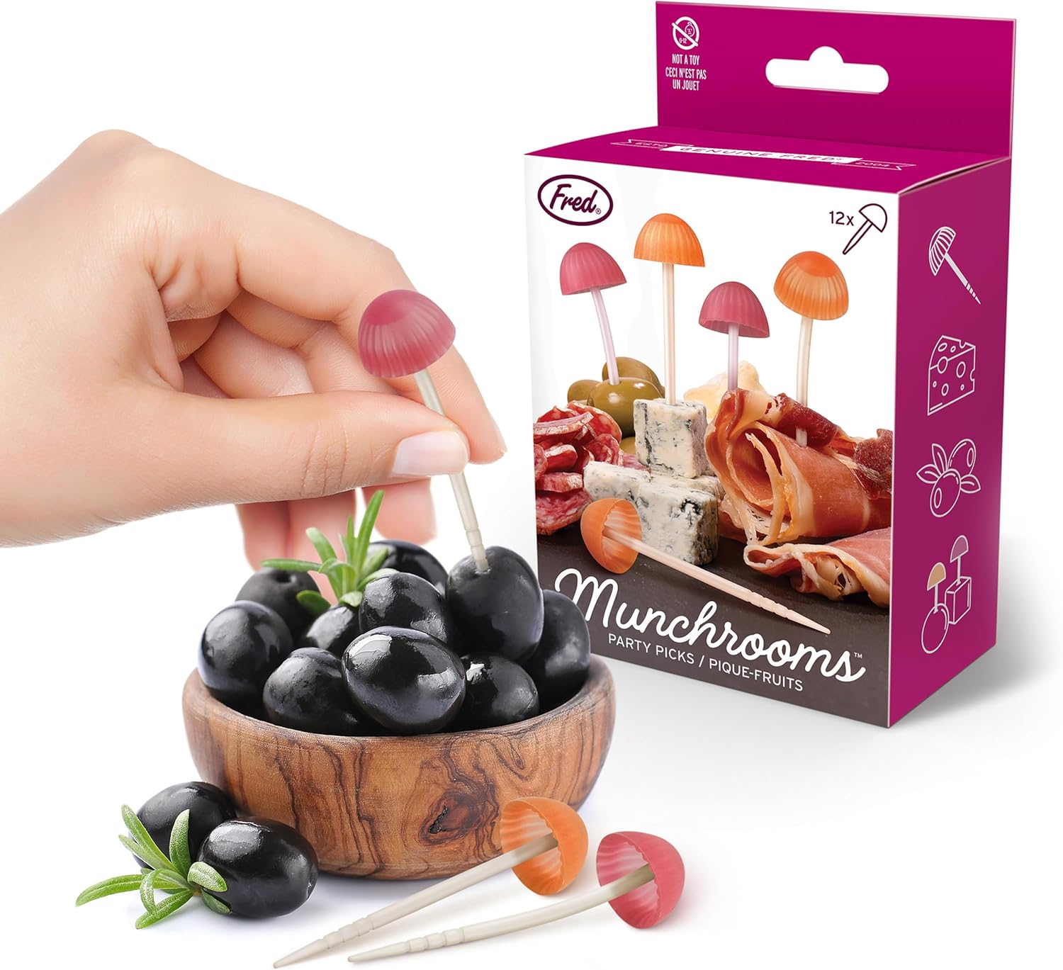 Amazon.com: Genuine Fred MUNCHROOMS Mushroom Party Picks, Set of 12 ...