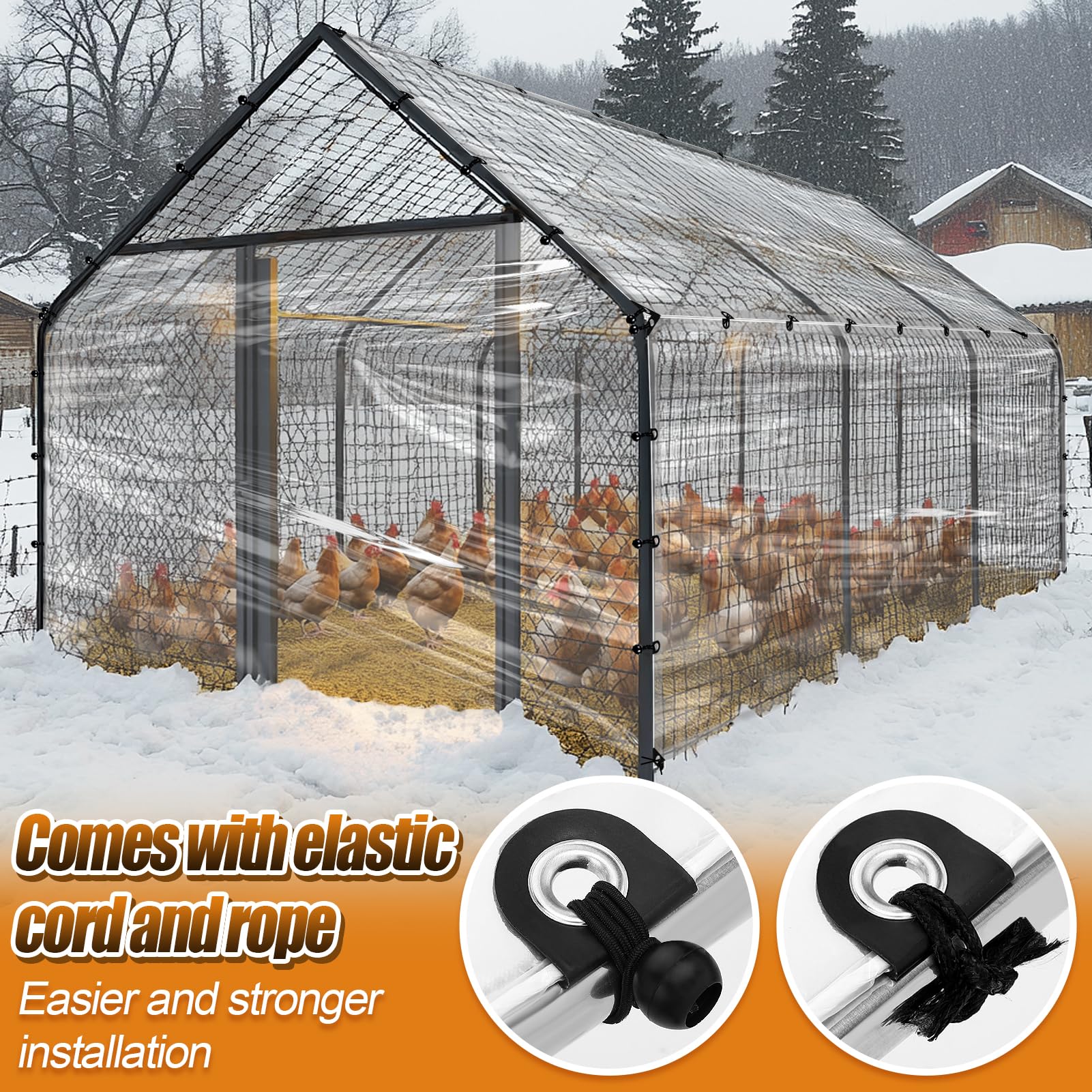 Snapklik.com : 66x13ft Chicken Coop Covers Accessories For Winter ...