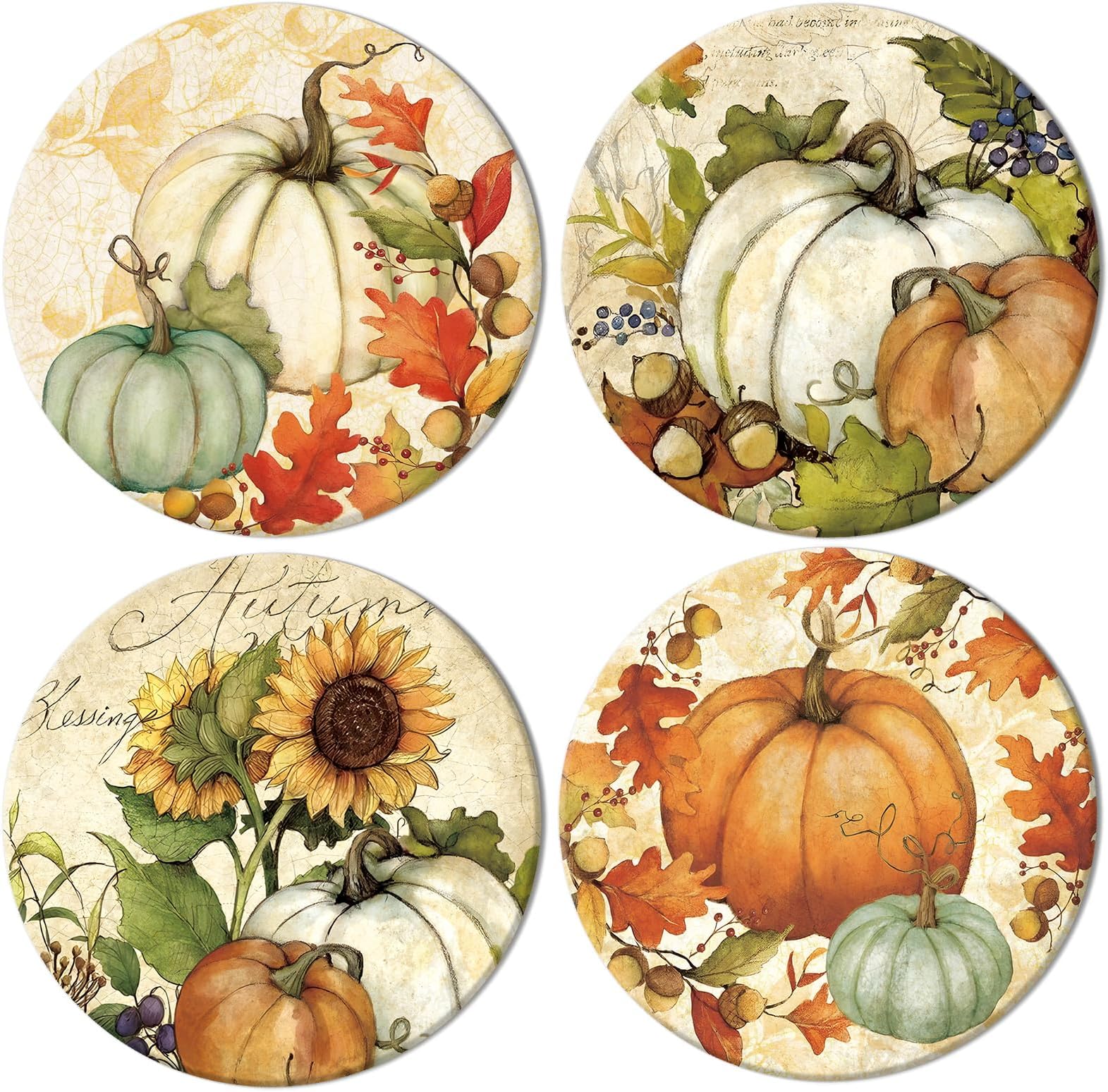 Amazon.com | CoasterStone Autumn Leaves Motif Drink Coaster Set - Four ...