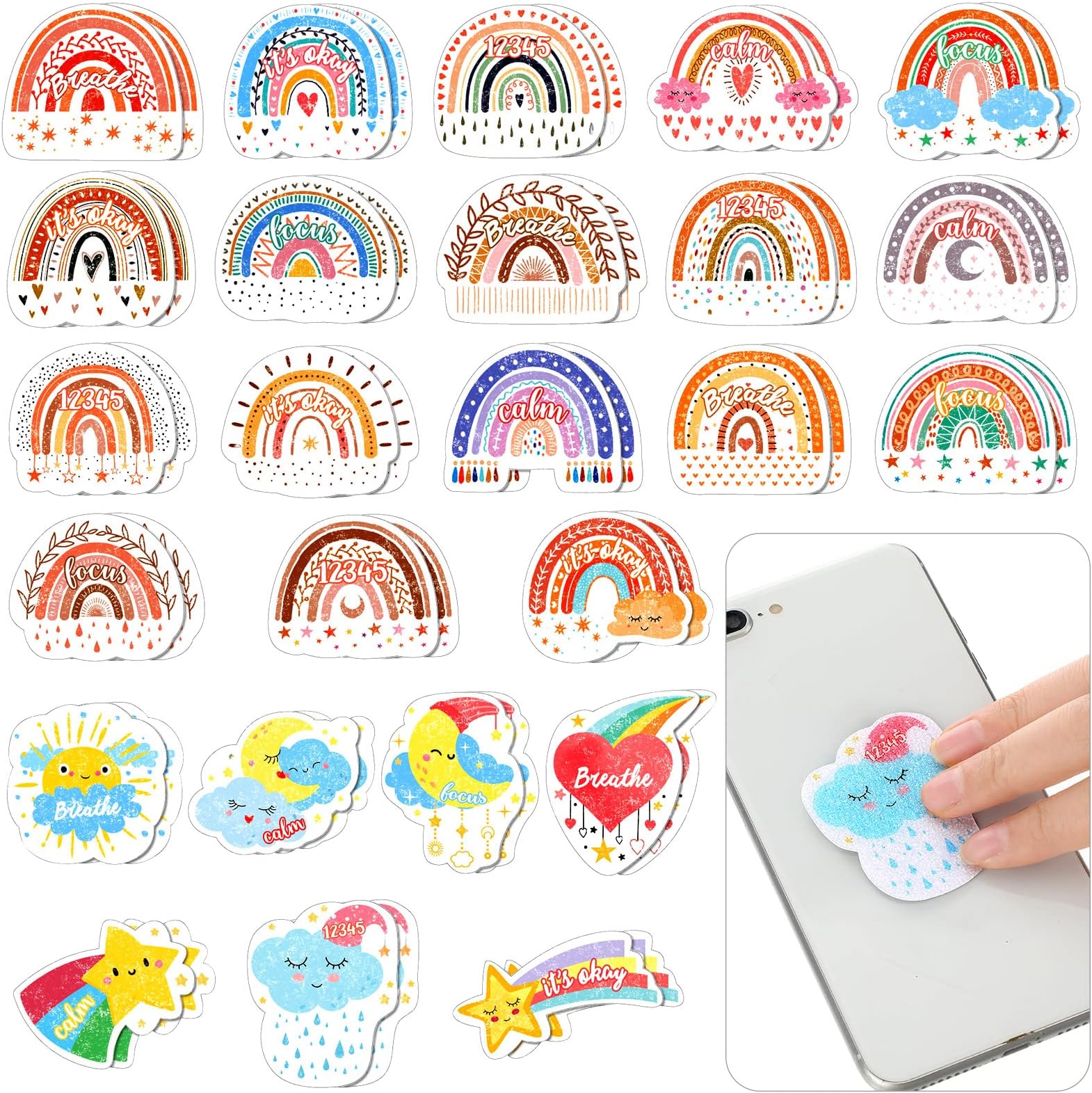 Amazon.com : Crtiin 50 Pieces Calm Sticker Anxiety Sensory Strip ...