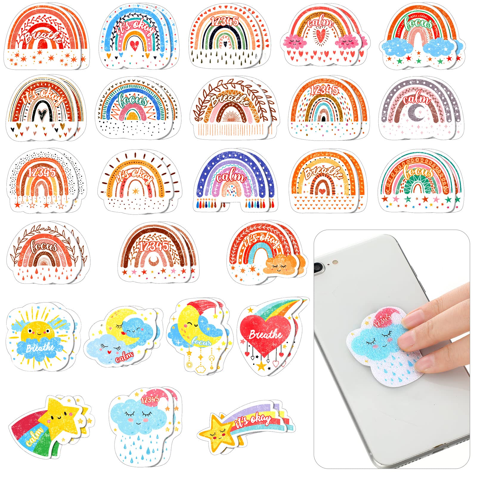 Amazon.com : Crtiin 50 Pieces Anxiety Sensory Stickers for Anxiety ...