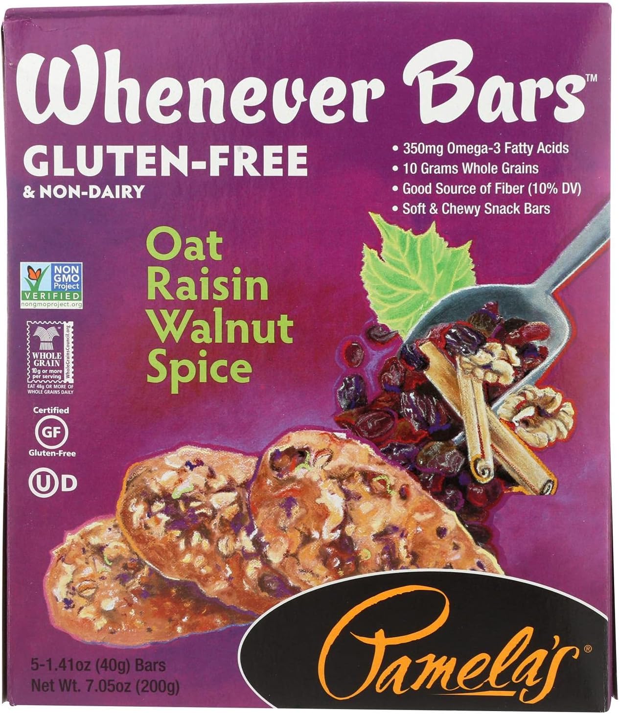 Amazon.com: Pamela's Products Whenever Bars Oat Raisin Walnut Spice, 1. ...