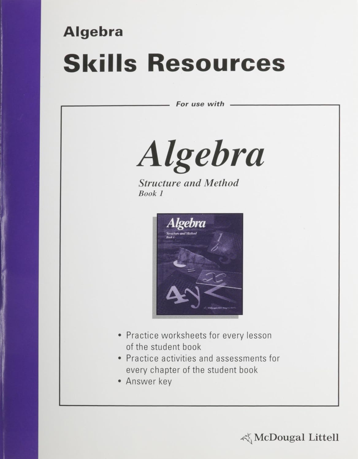 McDougal Littell Structure & Method: Algebra Skills Resource Book 1 ...