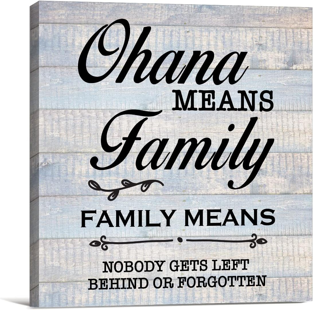 Amazon.com: Family Sign Wall Art Prints Canvas Painting Rustic Ohana ...