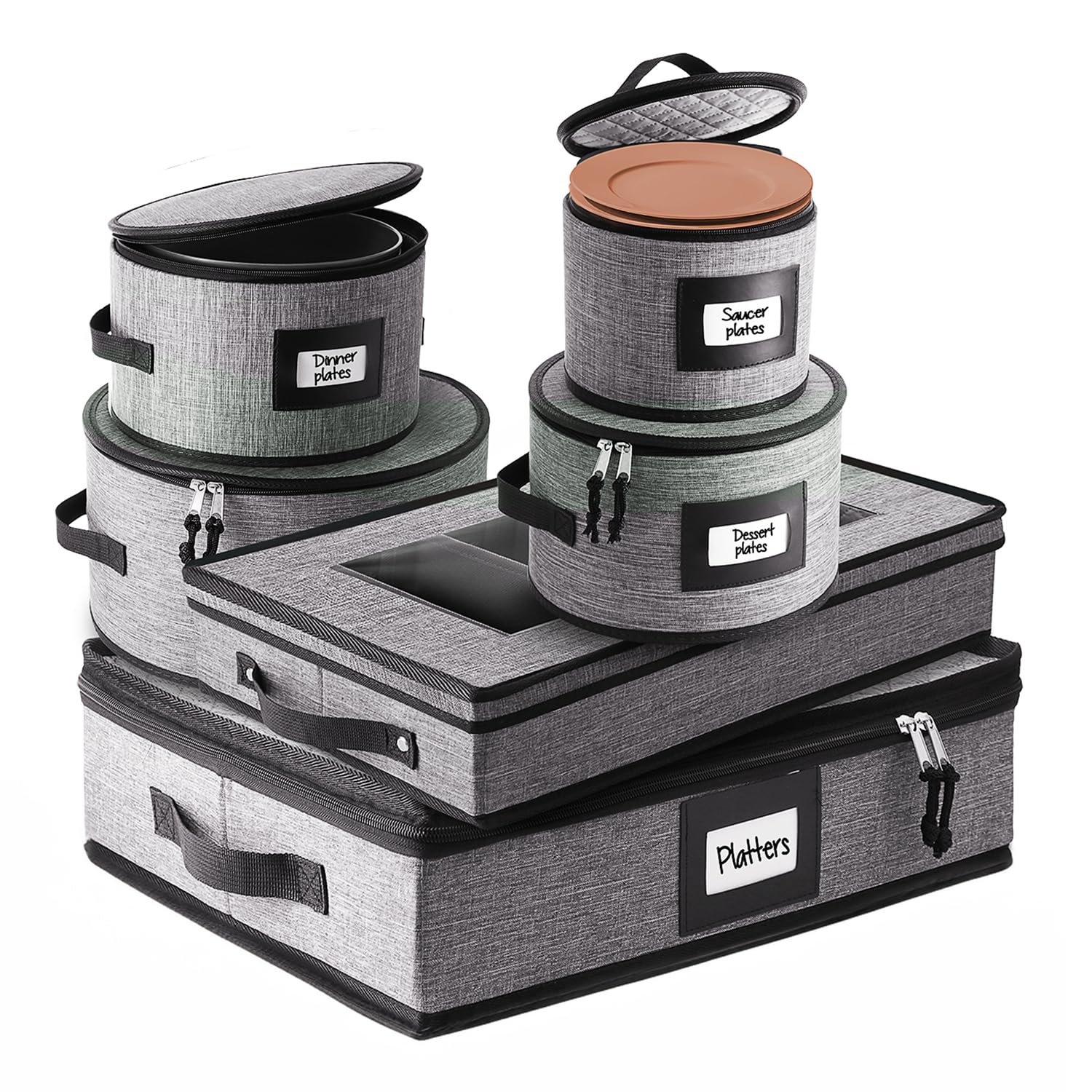 Snapklik.com : Fine China Hard Shell Storage Containers 6 Piece Dish ...