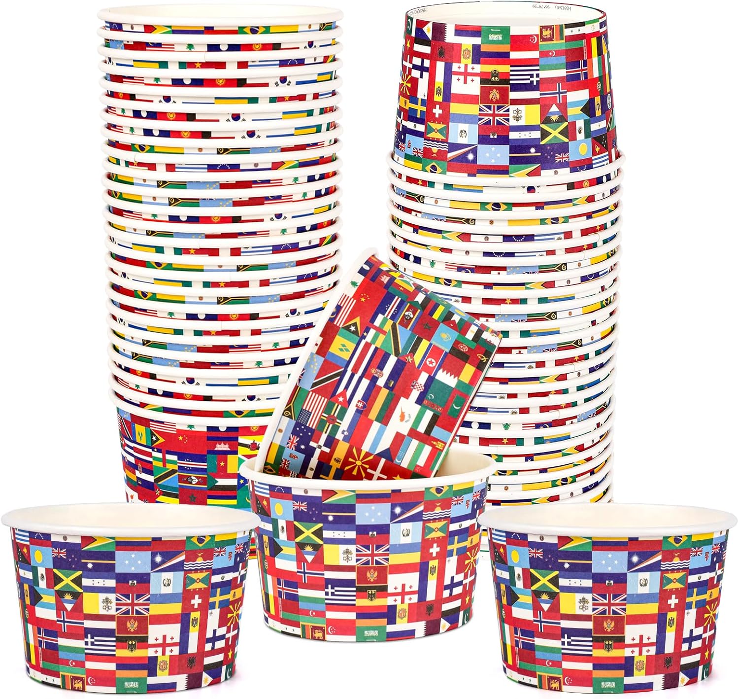Amazon.com: EYNDYN 50 Pcs International World Flags Paper Cups Bulk 9 ...