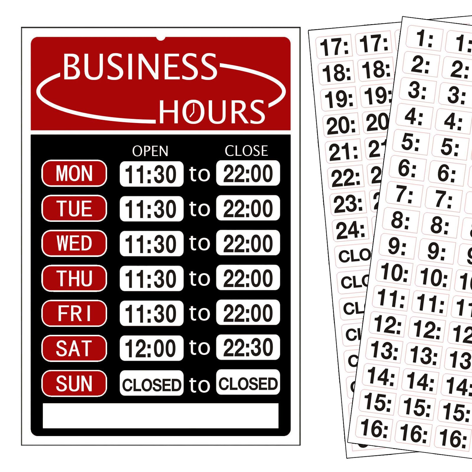 Amazon.com : Business Hours Sign,Hours of Operation Signs for Business ...
