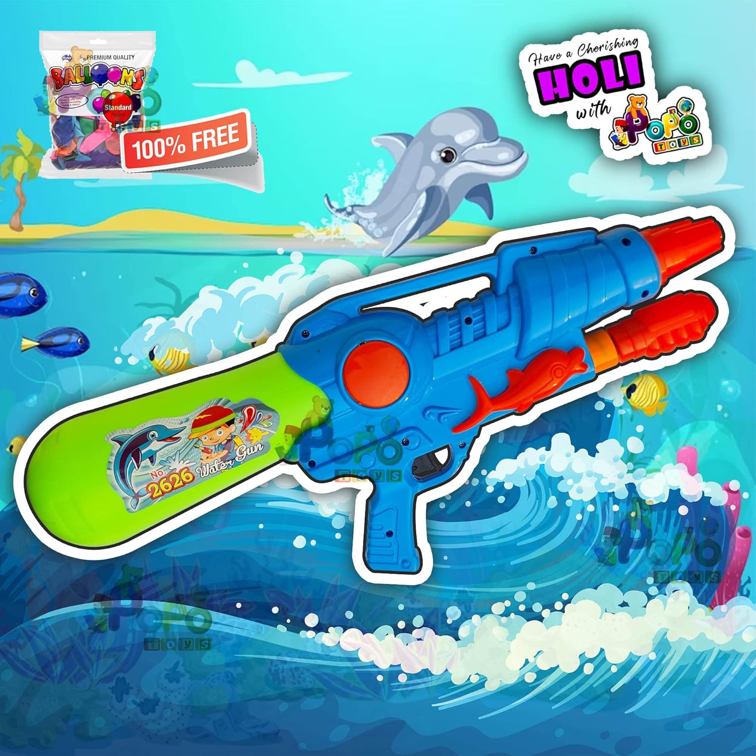 Buy Popo Toys Holi Pull & Pump Mickey & Roadster Racer Gun - Yellow ...