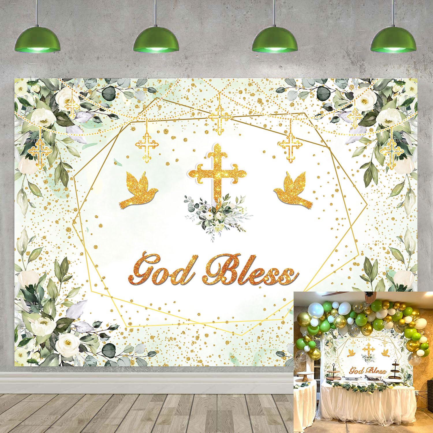 God Bless Baptism Banner Printable Cut Out Shop Baptism Decoration For