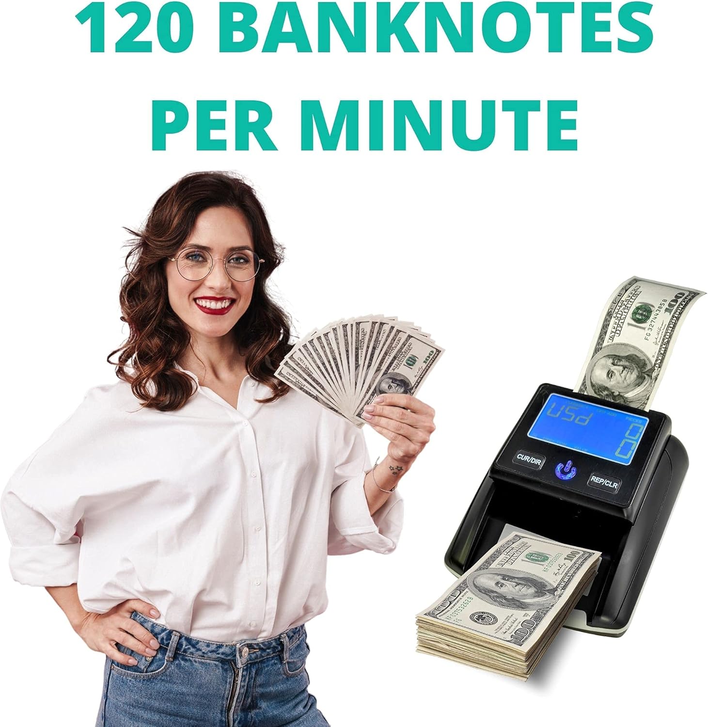 Counterfeit Bill Detector. Checks for UV(Ultraviolet), MG(Magnetic), IR ...