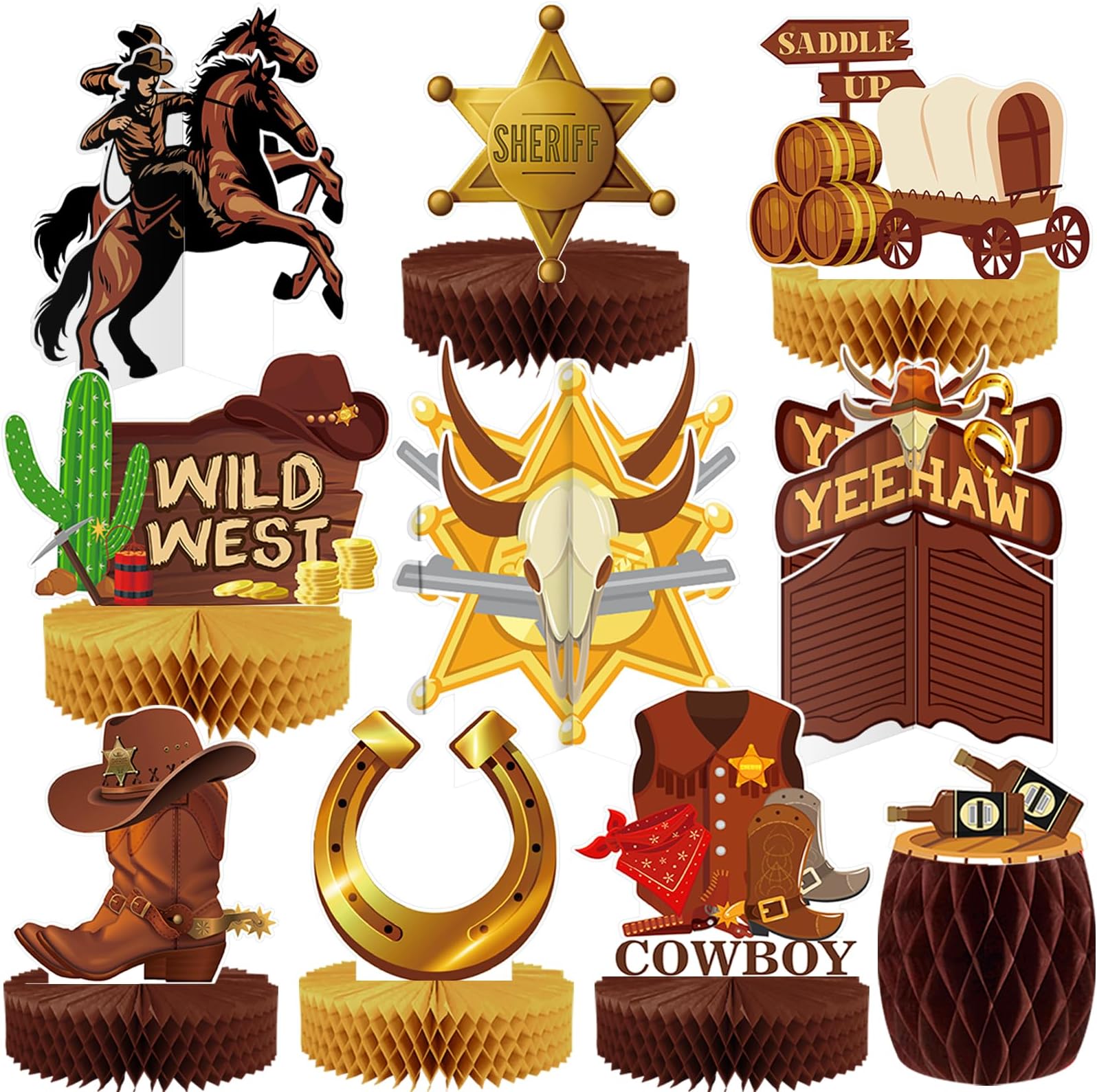 Amazon.com: 55 Pcs West Cowboy Themed Party Decoration Wild Western ...