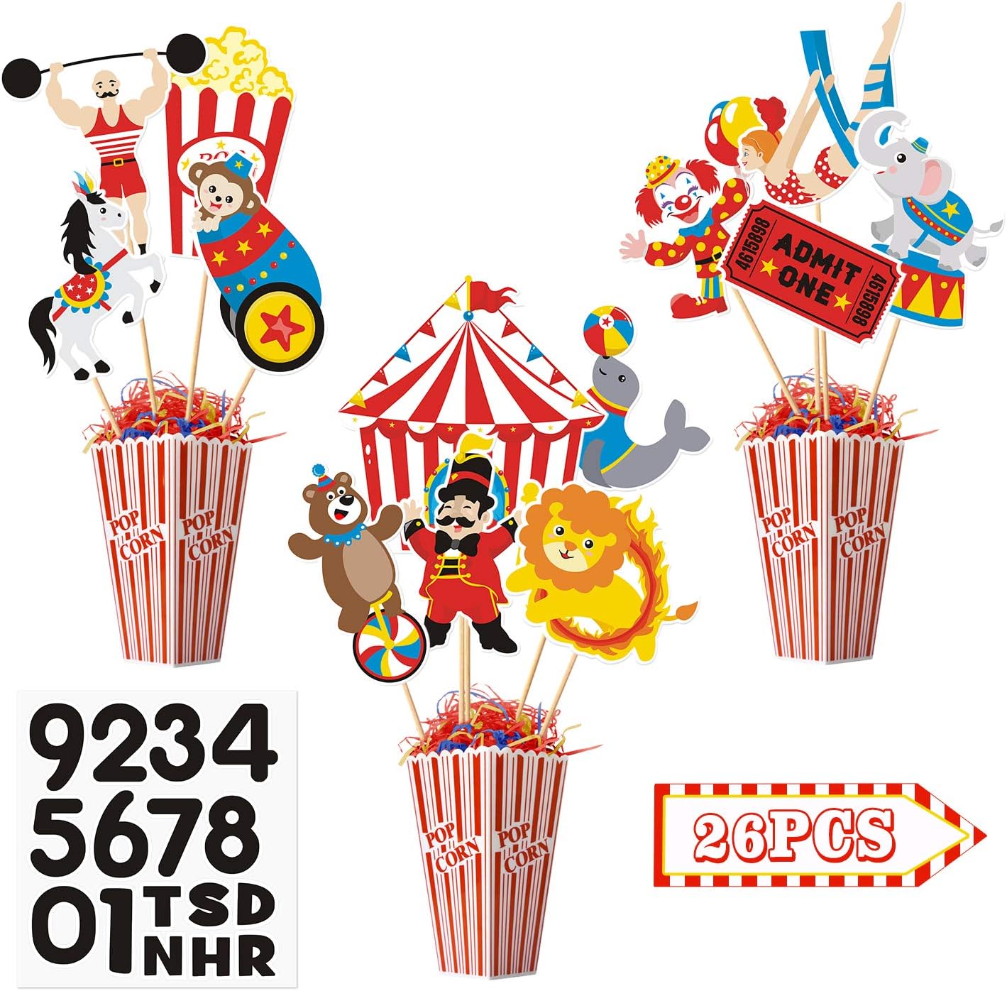 Amazon.com: Vibrant Carnival Cutouts - (8", 10", 13") Pack of 12 ...