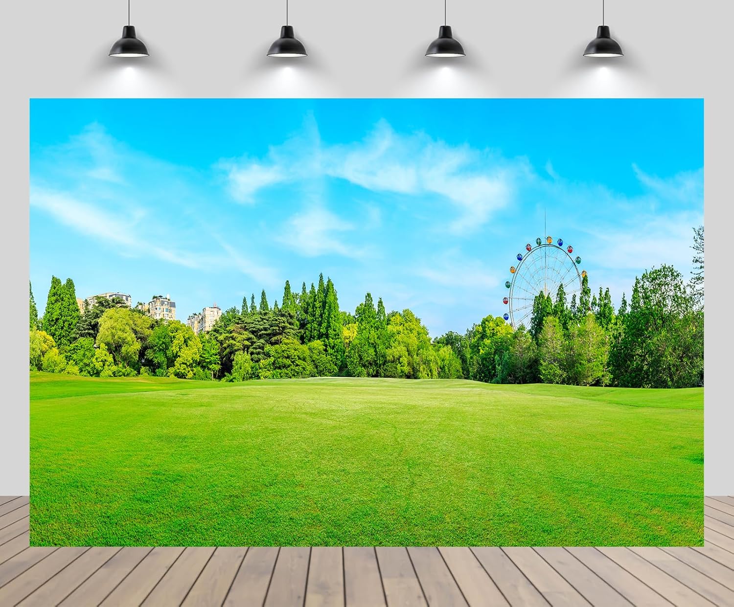 Amazon.com : chnywork 7x5ft Green City Park Backdrop Green Grass Meadow ...
