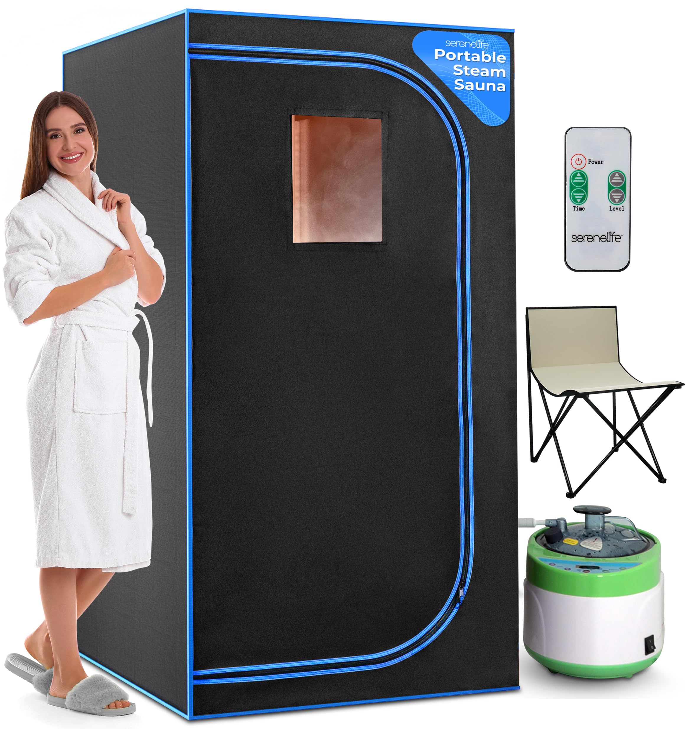 Snapklik.com : SereneLife Portable Steam Sauna For Home, Compact Sauna Tent