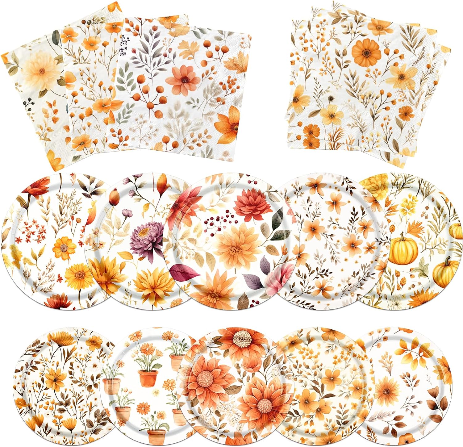 Amazon.com: Gupesxu Fall Party Supplies - 60Pcs Autumn Thanksgiving ...