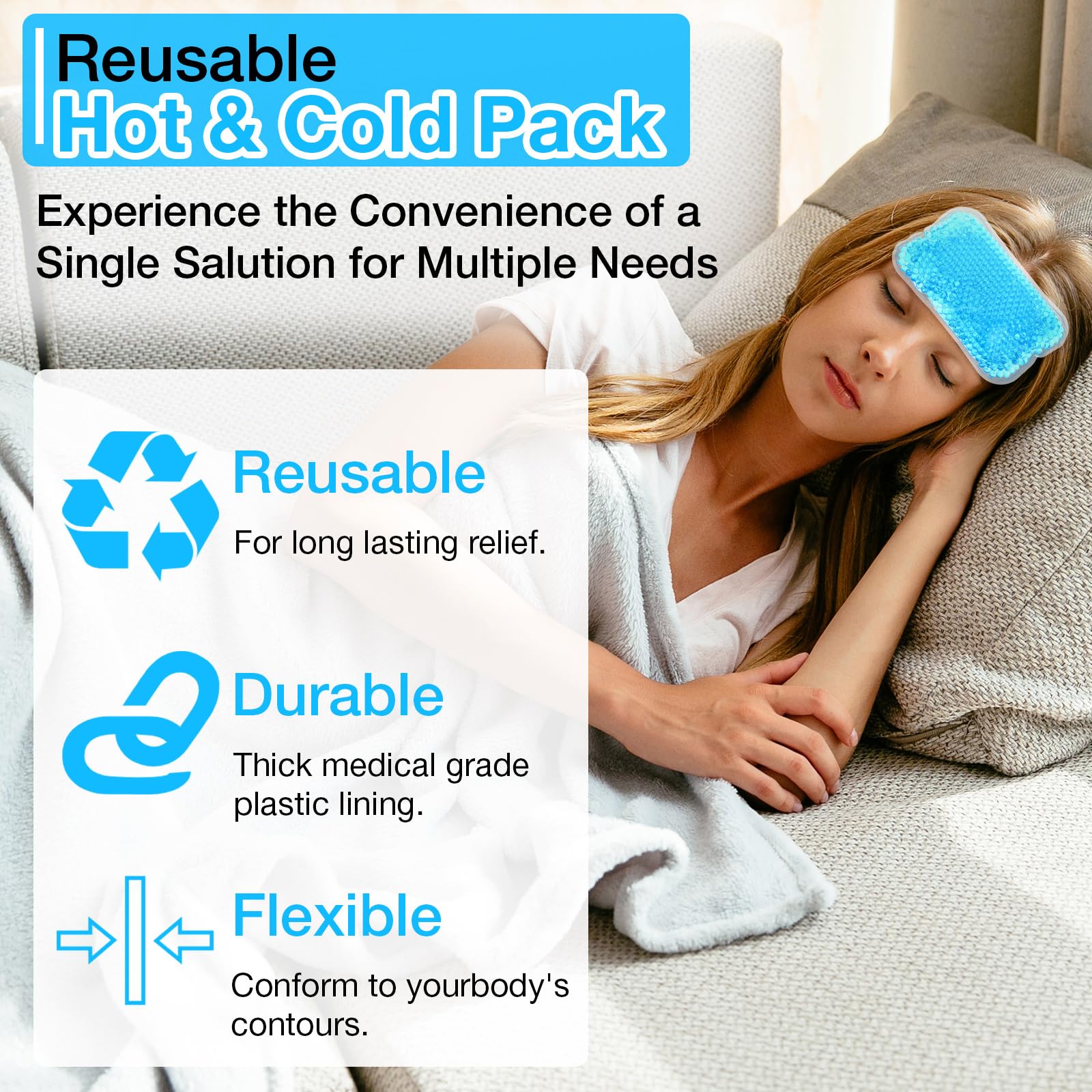 Snapklik.com : TrelaCo 24 Pcs Gel Bead Ice Pack 4 X 6 Inch Reusable Hot ...