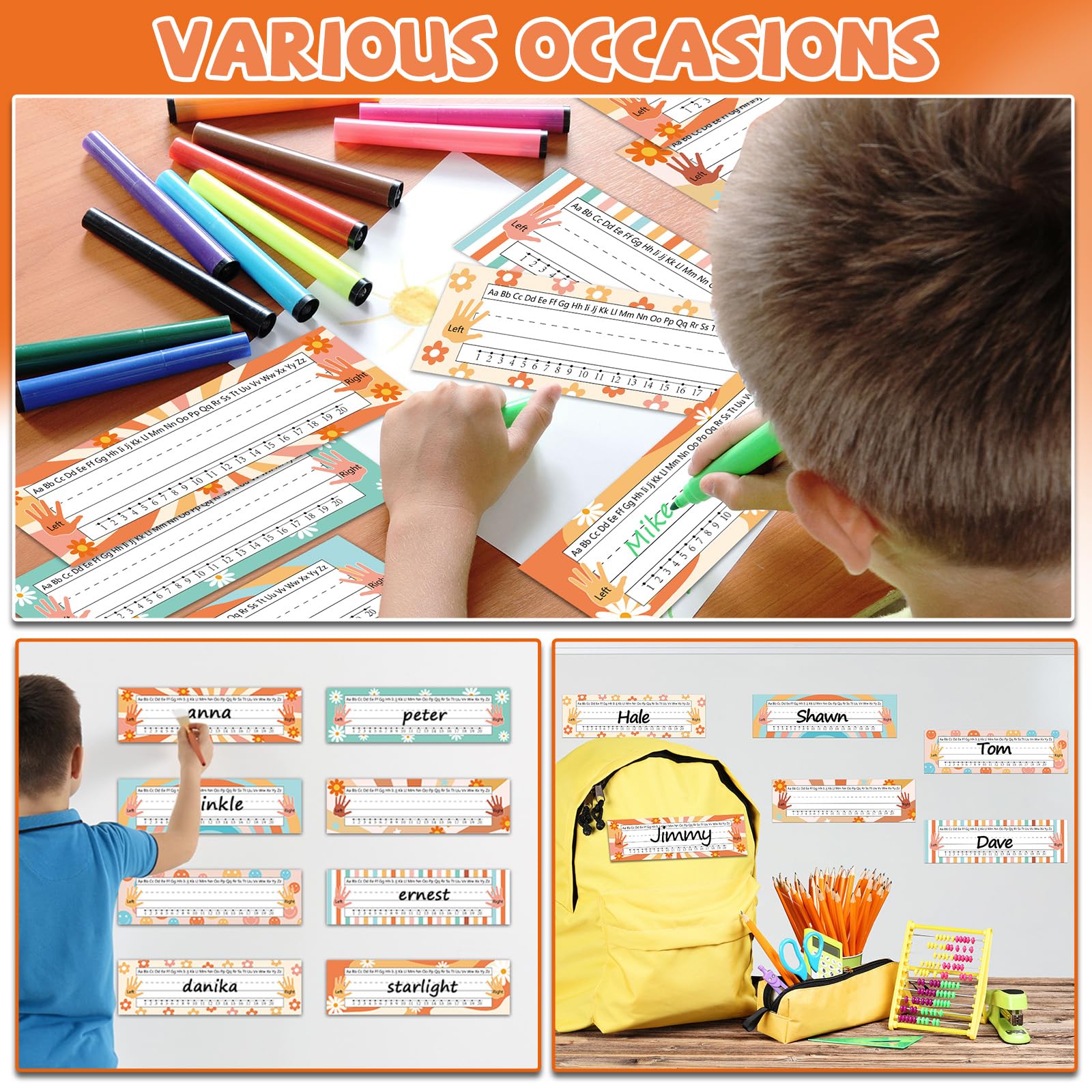 Snapklik.com : 72 Pcs Groovy Name Plates For Classroom Desks Decor ...