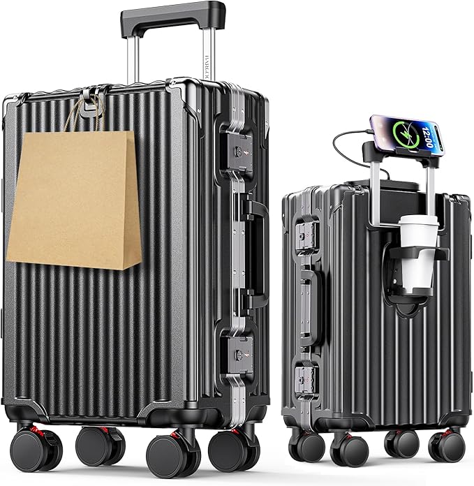 Amazon | [Arecom] スーツケース 機内持ち込み 軽量 大型 S M Lサイズ対応 キャリーケース アルミ フレームタイプ ...