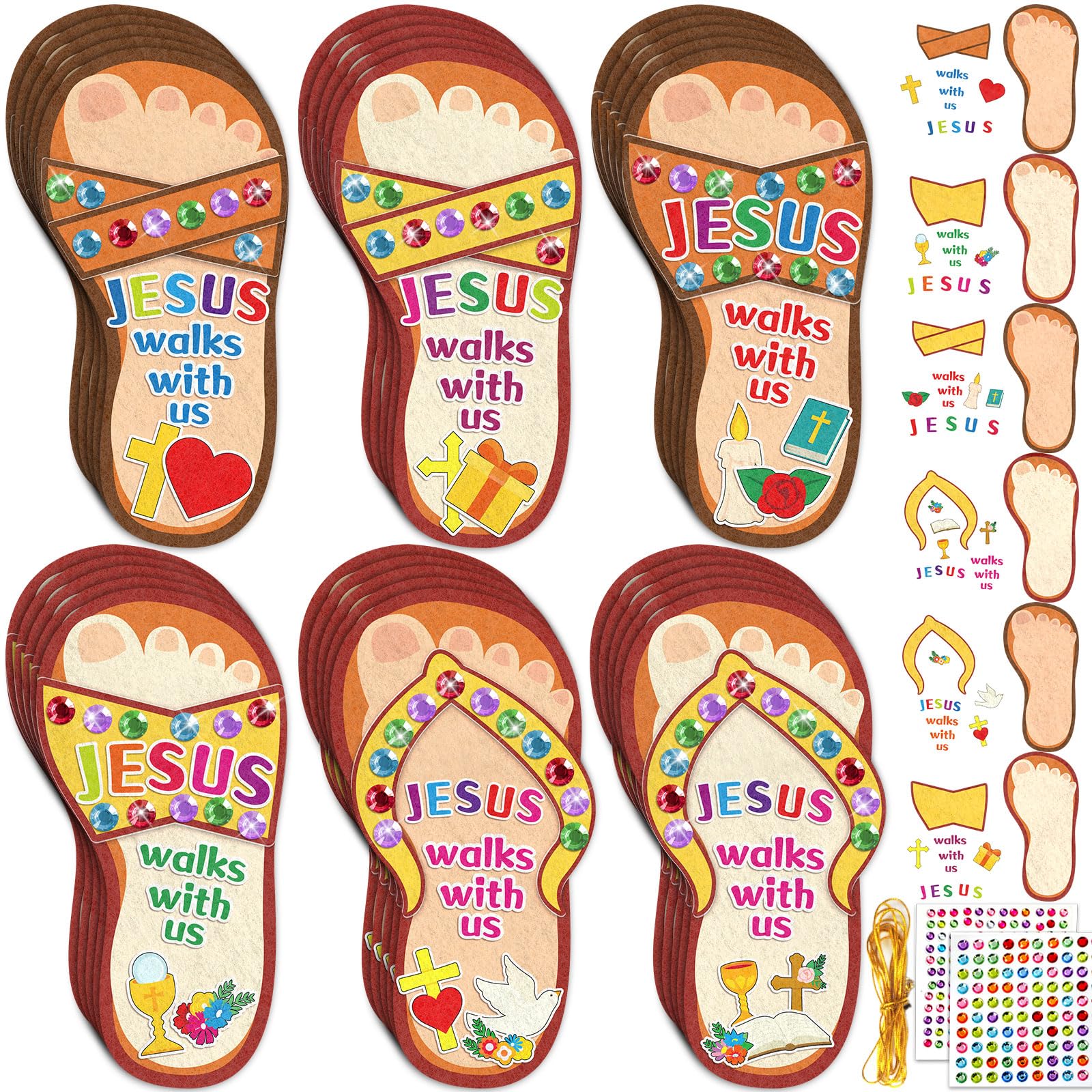 Amazon.com: 28 Sets Religious Sunday School Felt Crafts for Kids Easter ...