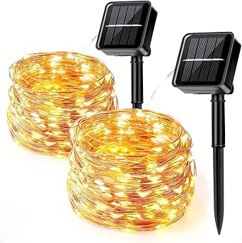 OHLUX Solar String Lights Outdoor,Each Pack 100LED 33FT Decorative ...