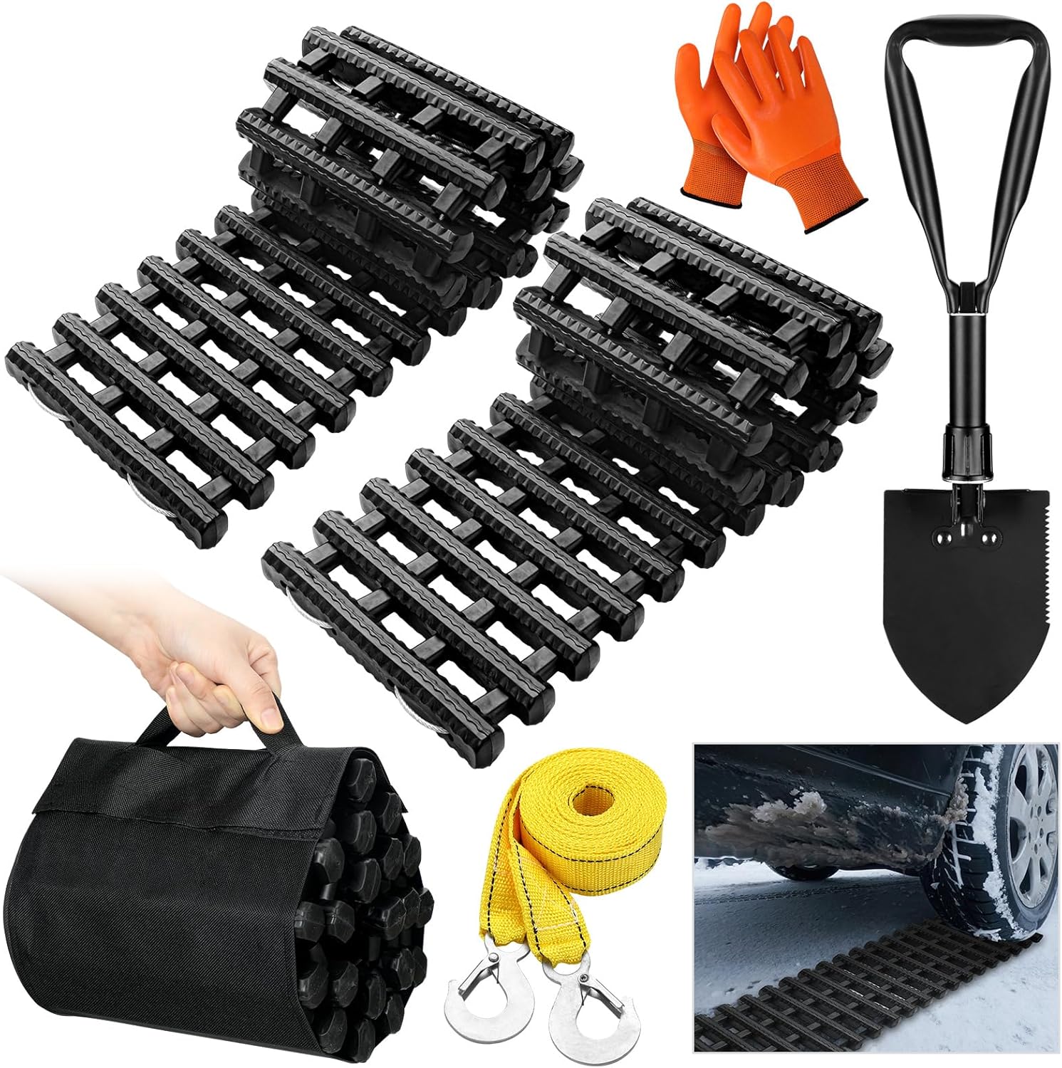 Amazon.com: Datanly 2 Pcs Tire Traction Mats 31.5'' L Portable Recovery ...