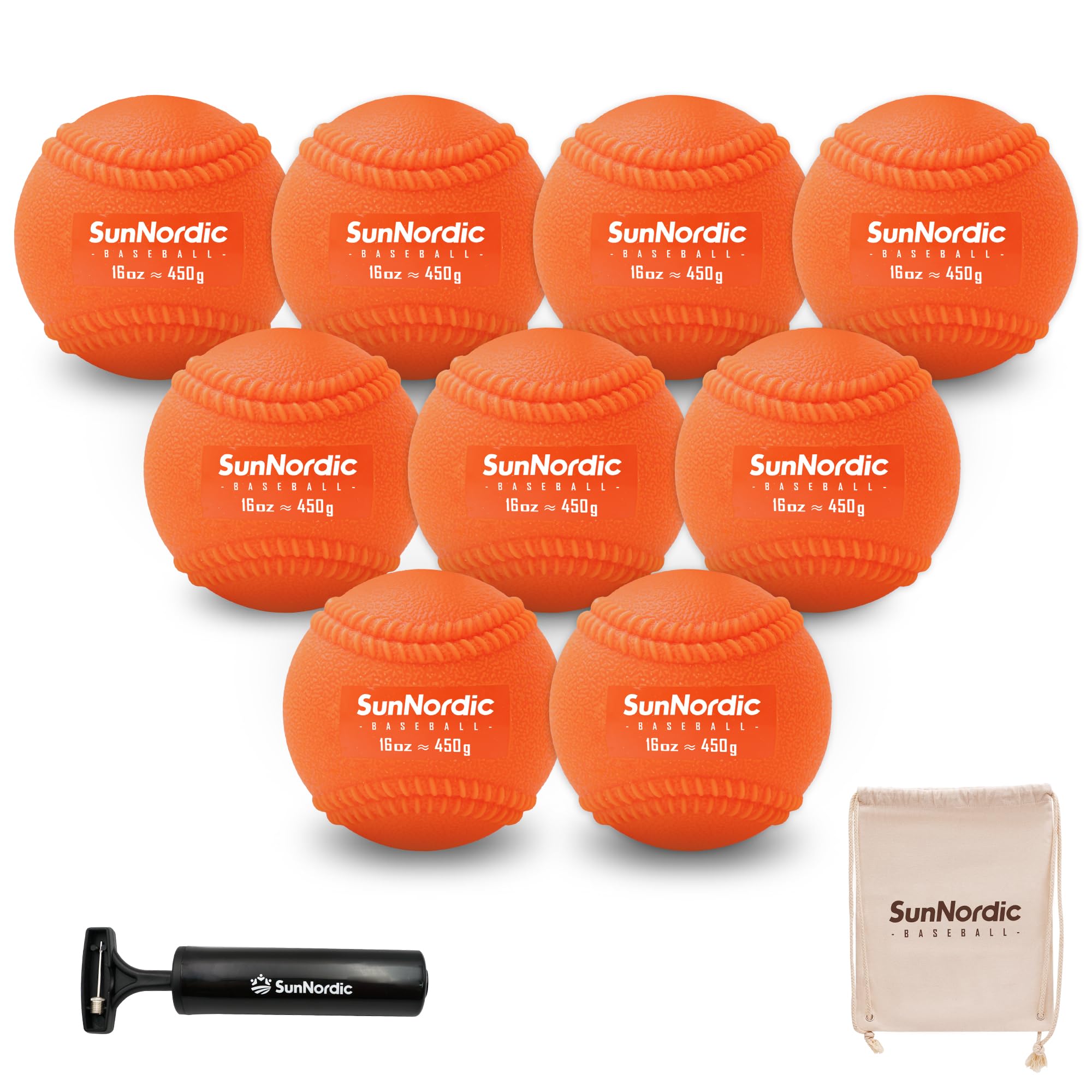 Snapklik.com : SunNordic 9 Pack Weighted Baseballs Set
