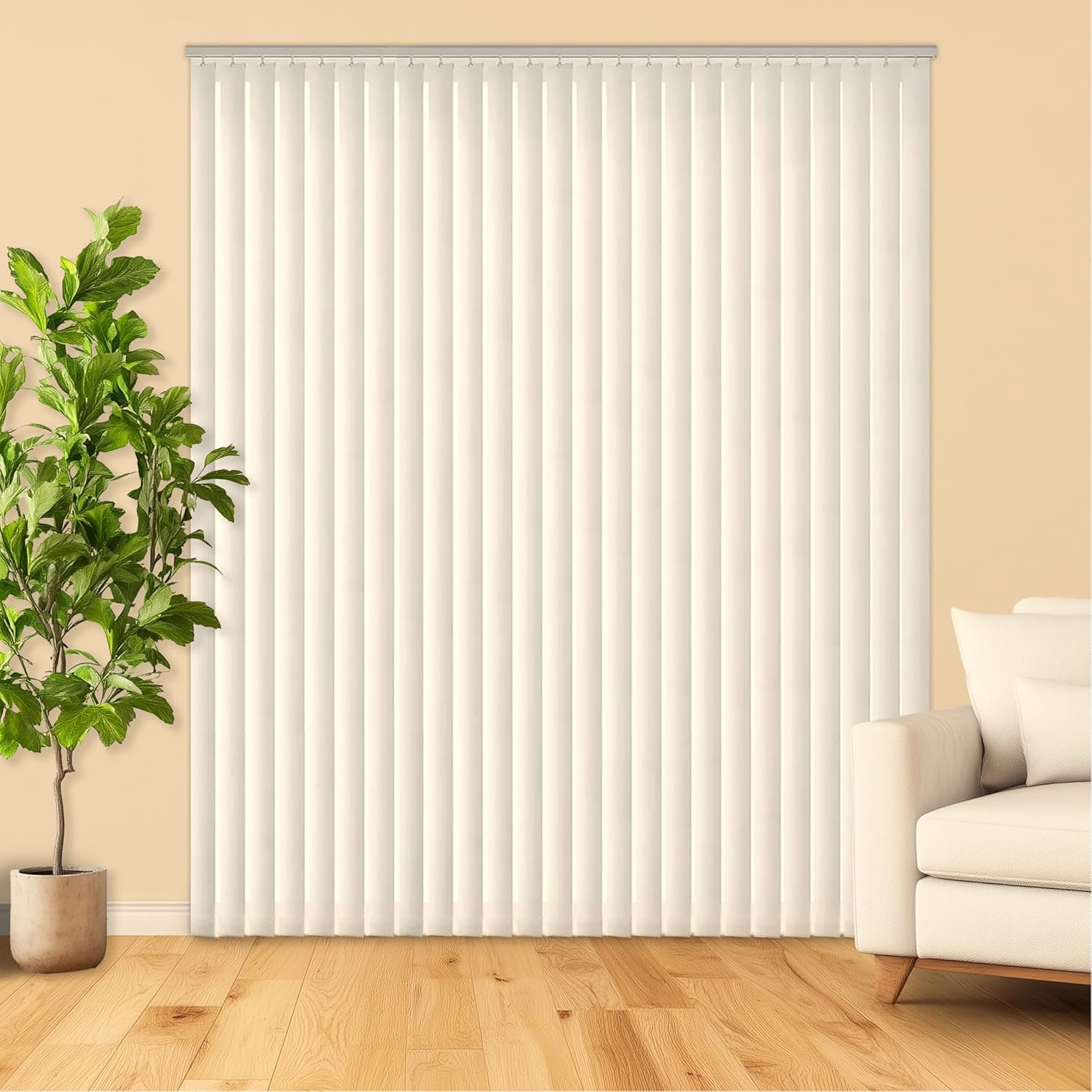 Amazon.com: Vertical Hard Window Patio Blinds - Alabaster, 84" L x 78 ...