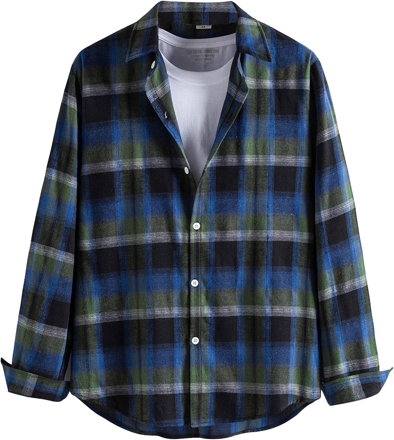 Flannel Shirt for Men, Men's Regular-Fit Long-Sleeve Plaid Flannel ...