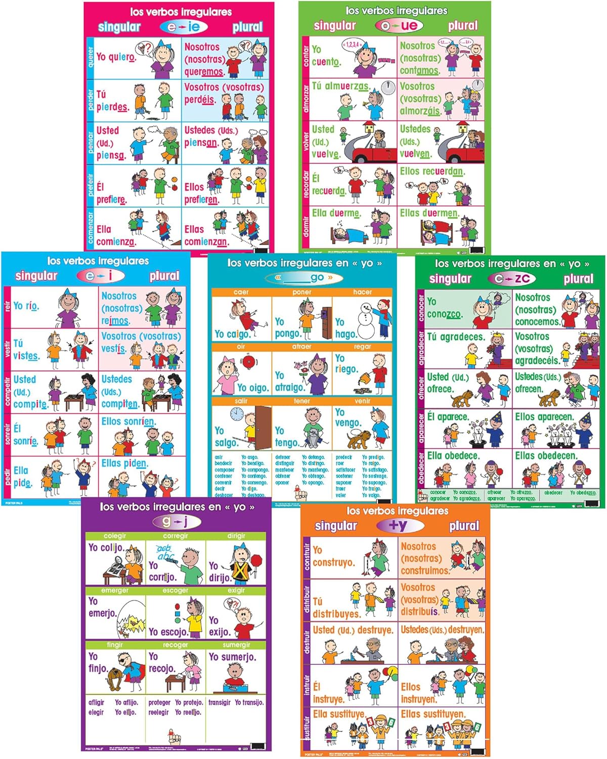 Amazon.com: Poster Pals Spanish Educational & Language Teaching Verb ...