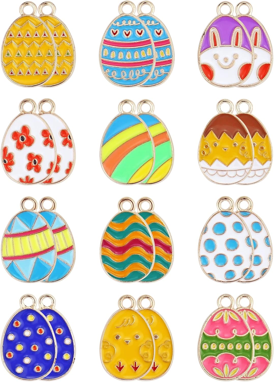 Amazon.com: YETOOME Enamel Easter Charms Colored Easter Egg Pendant ...