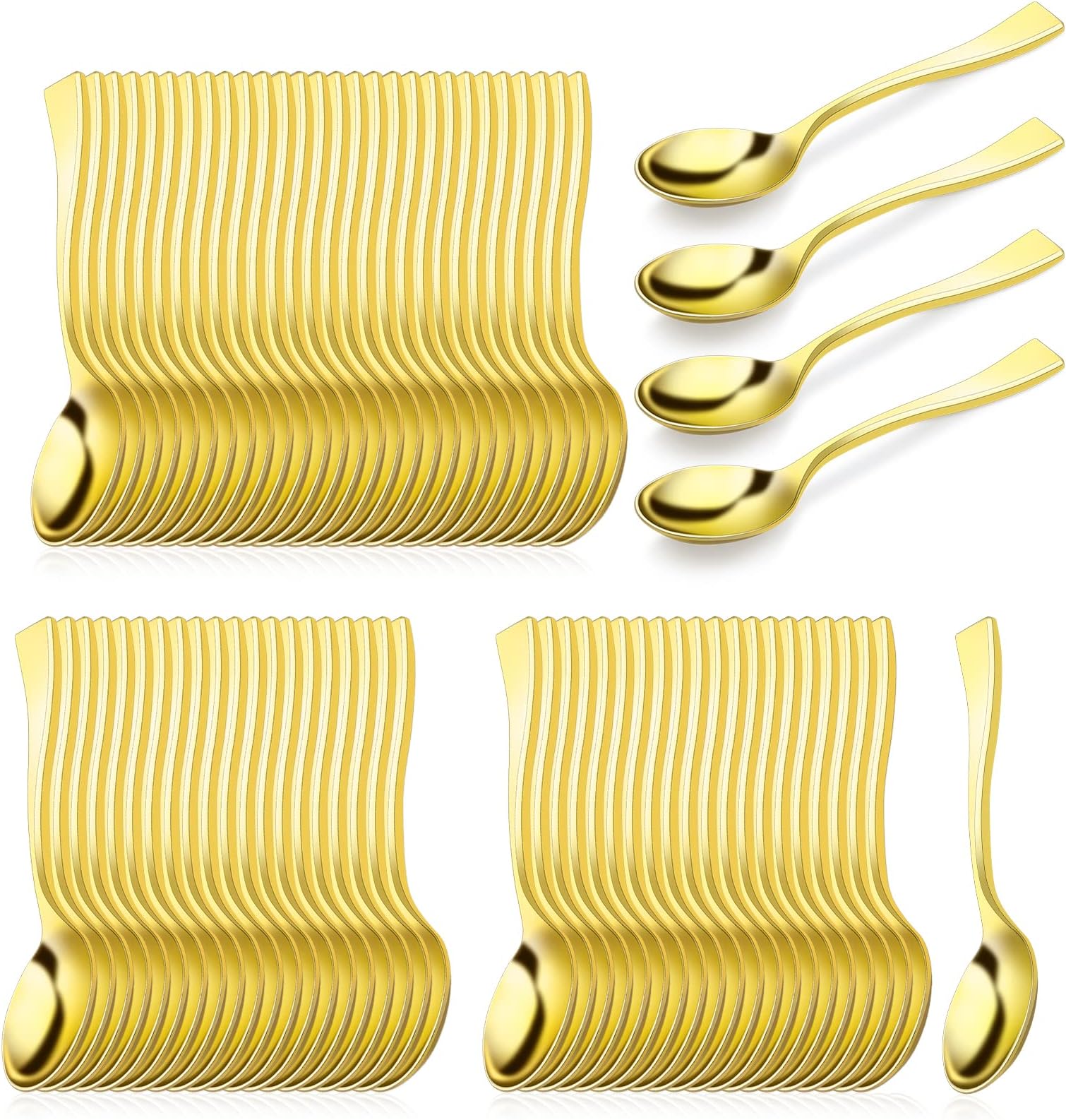 Amazon.com: Yardwe 80pcs Plastic Mini Spoons, Gold Coffee Spoons ...