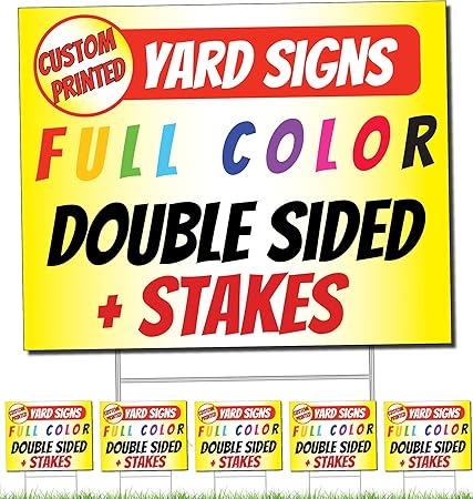 Amazon.com : Custom Printed Plastic Yard Signs, Printed on Both Sides ...