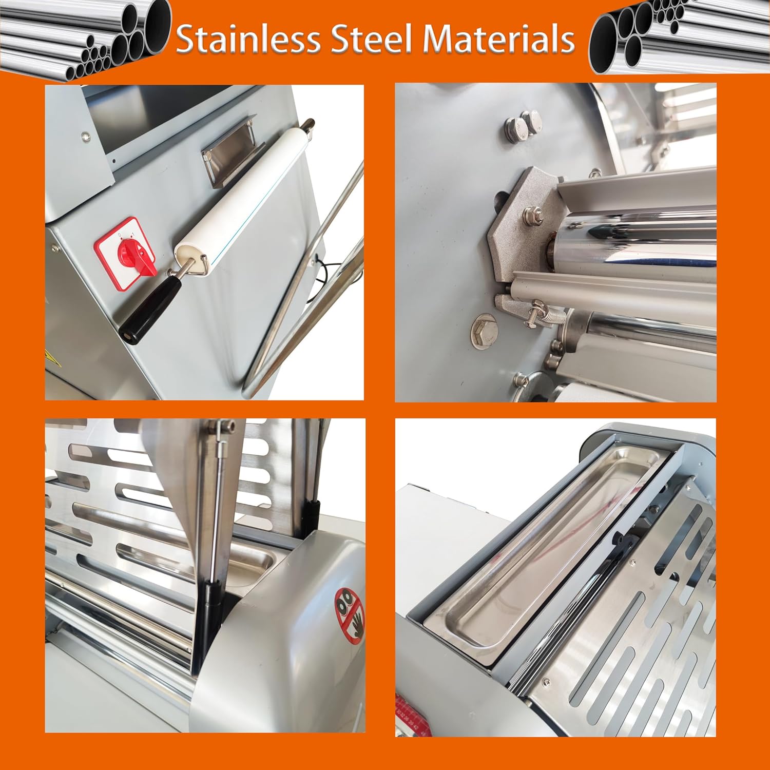 INTSUPERMAI Reversible Commercial Pizza Dough Roller 65.0×15.7 Belt ...