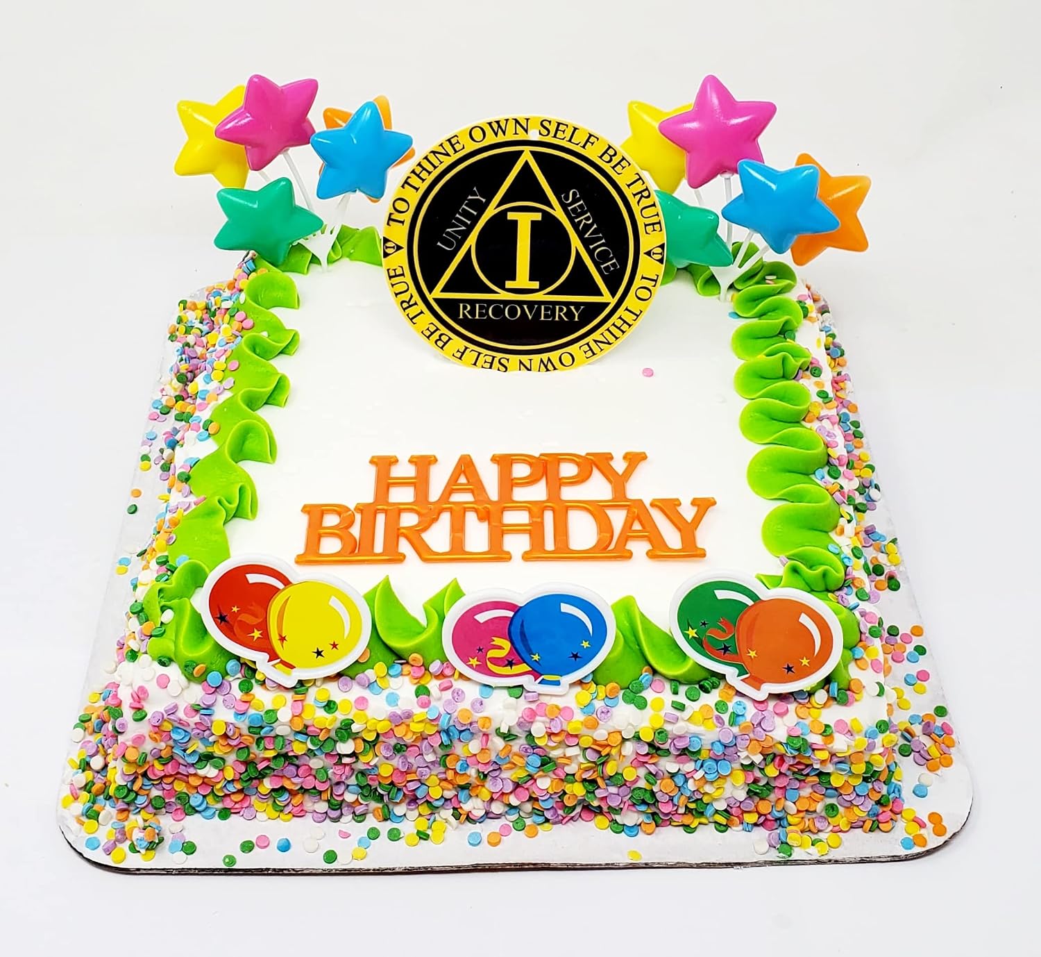 Amazon.com: AA Sobriety Sober 12 Steps Themed 7 Piece Birthday Cake ...