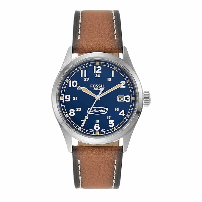 Fossil Defender Solar-Powered Analog Blue Dial Men's Watch-FS5975 ...