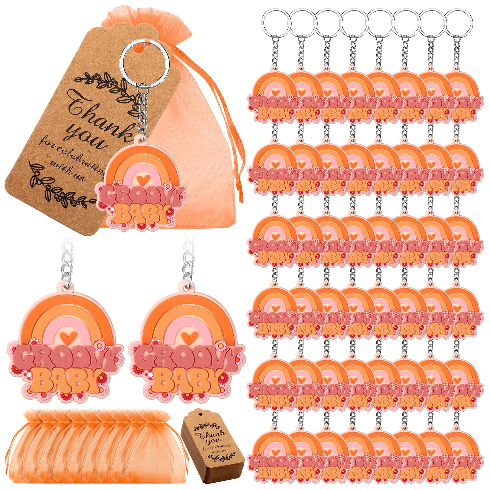 Amazon.com: Roowest 50 Sets Groovy Boho Baby Shower Party Favors ...