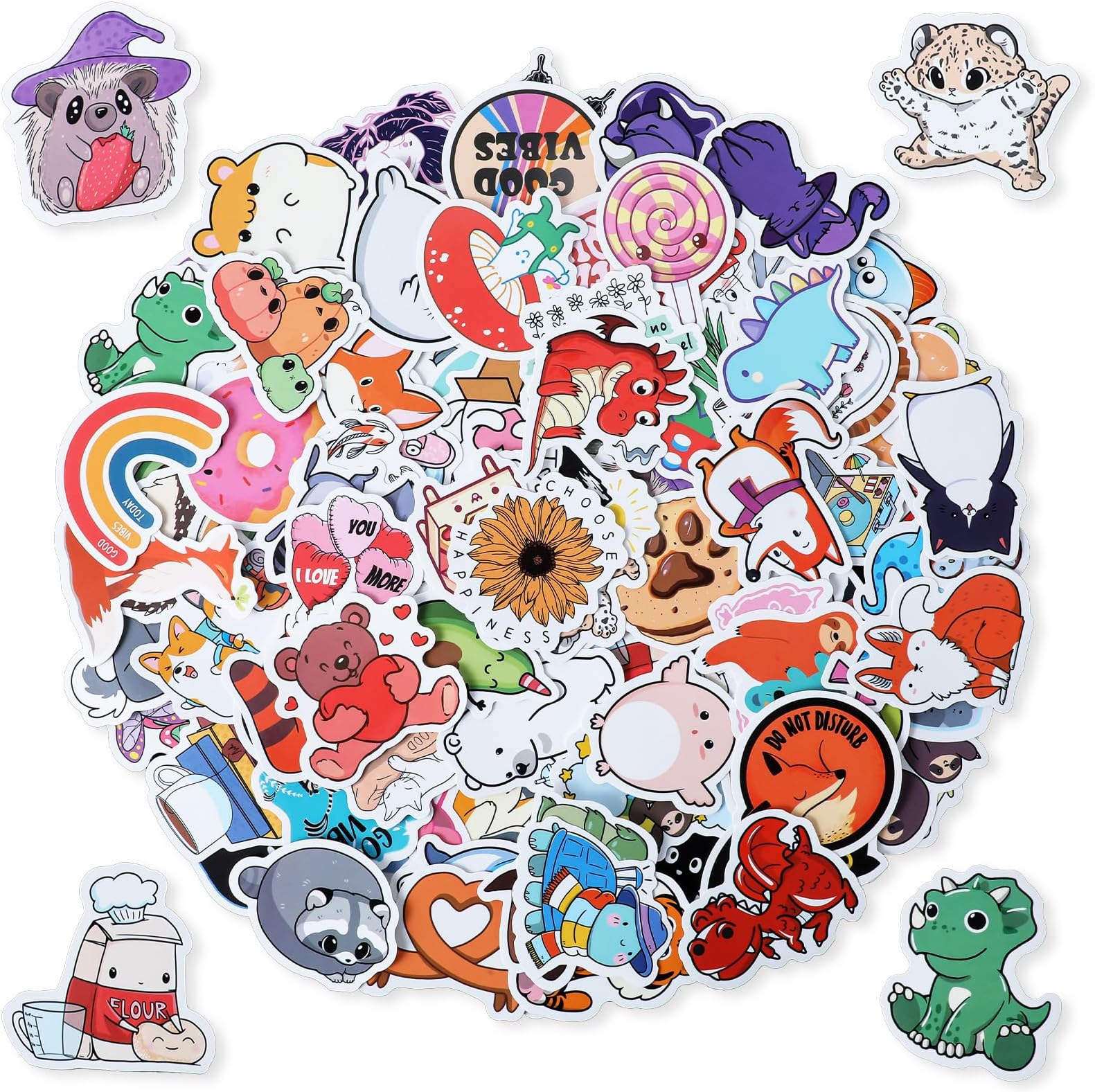 Amazon.com: Molain Cute Animal Stickers,100PCS Cute Animal Stickers for ...