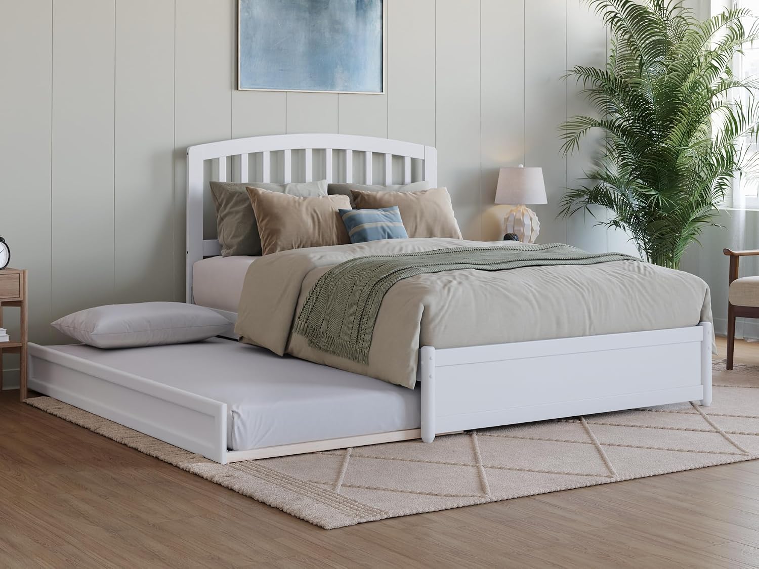 Amazon.com: AFI, Lucia Full Platform Bed with Panel Footboard and Twin ...