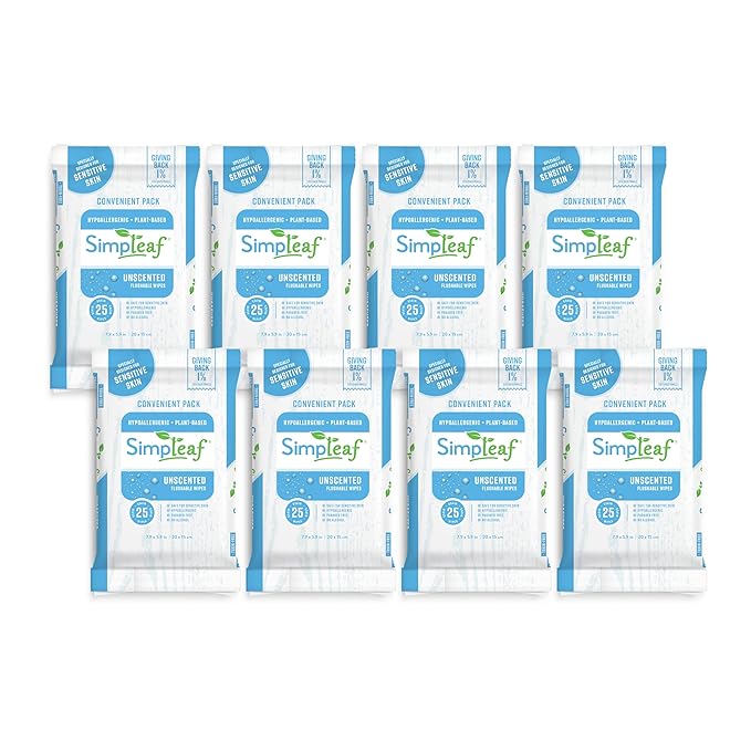 Amazon.com: Simpleaf Flushable Wet Wipes Unscented Eco-Friendly, Paraben & Alcohol Free ...